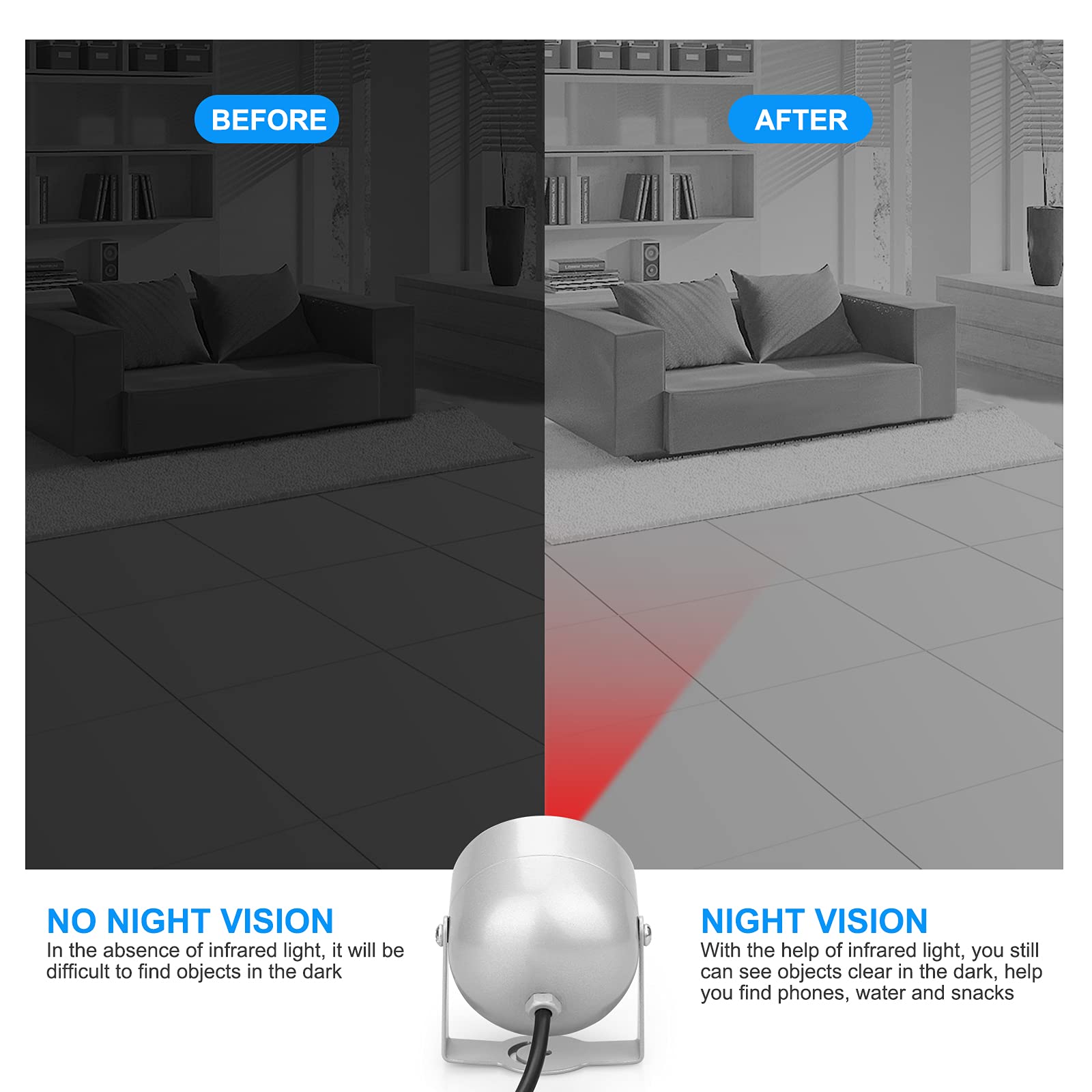 Esimen Upgraded Ir Illuminator Light for Quest 2/Quest, Light Spread LED Infrared Light for Quest 2, Game Lights Improve Clarity, Sensitive Tracking, No-Light Disturbance (Silver)