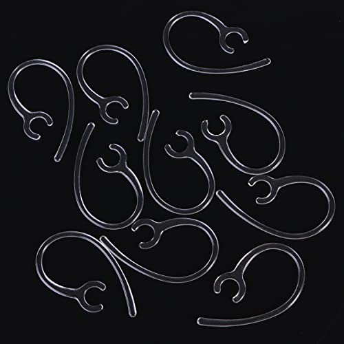 Mikikit Ear Hook 10pcs Hook Clamps HEA Universal for Ear Single Large Black Hanging Shape Replacement Earphone Clamp .mmrandom Color Clip Clear Small Headset Ear Clips