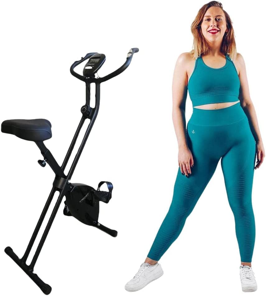 DisposaLux Folding Exercise Bike - Magnetic F-Bike, Home Recovery Cardio Trainer with Computer and Pulse Sensors