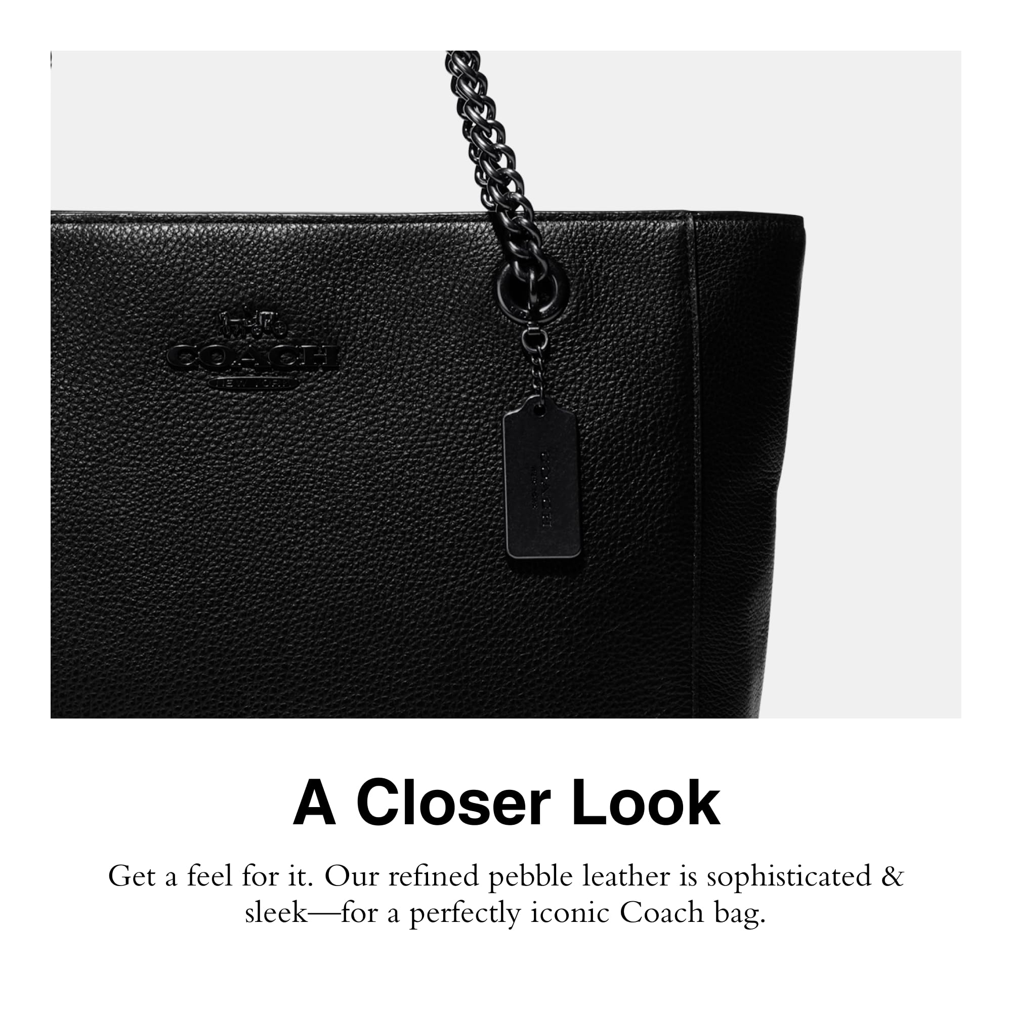 COACH Cammie Chain Tote, Brown Black