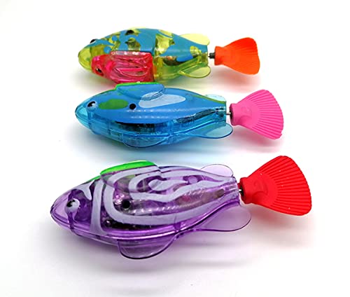 Jkshop 3PCS Interactive Indoor Cat Swimming Fish Toys,Best Play-time,Good Exercise Activity,Drink More Water,The Lasers Blink,Realistic Touch Toy for All Cats,Battery Included(6pcs)