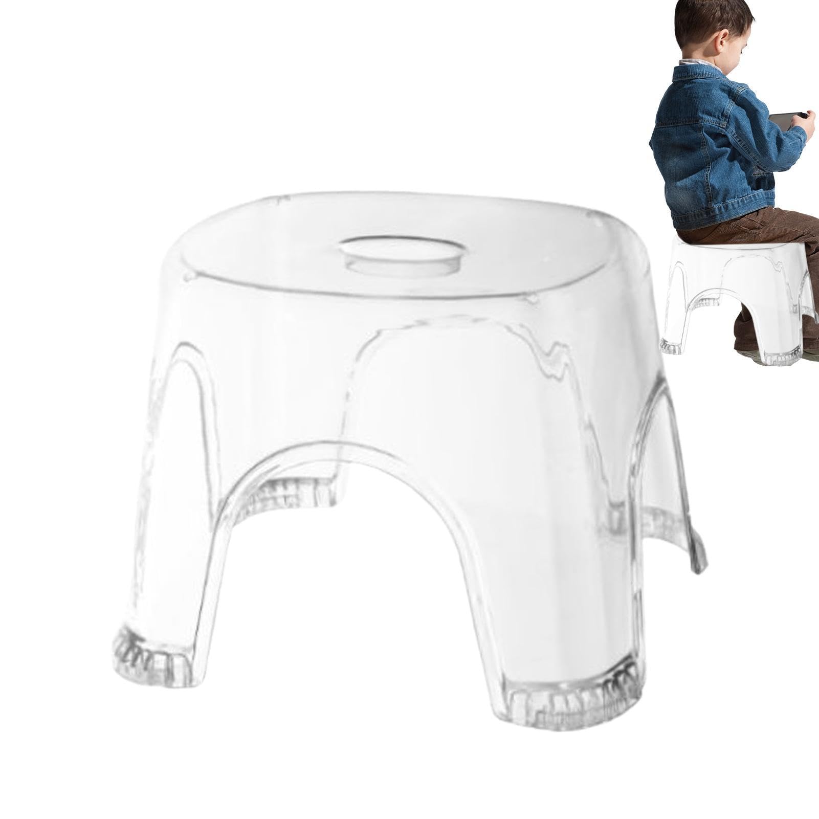 Kumprohu Clear Shower Bench | Waterproof Transparent Stool Non-Slip | Clear Stool for Bathroom Bedside Small Shower Spaces, Corner Bench, Clear Seat, Bath Stool