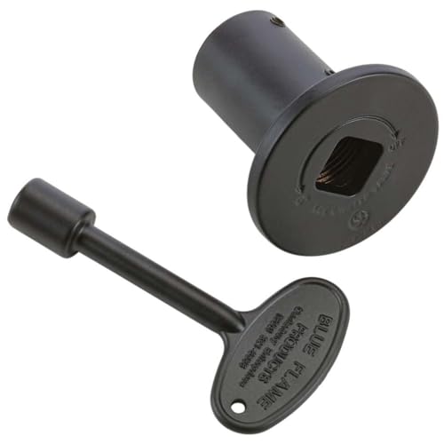 Hearth Products Controls HPC Fire Replacement Flange & Key (UDFK-FB), Flat Black