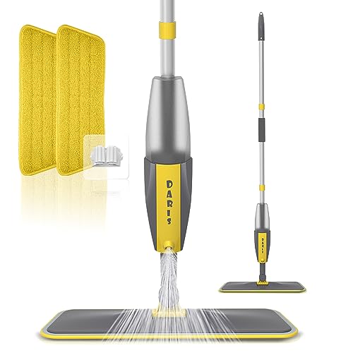 Spray Mop with Reusable Microfiber Pads Dry and Wet Floor Cleaner Mop Holder and Scraper for Home and Office Cleaning