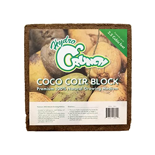 Hydro Crunch CB801-2PK Coco Coir Block 2.5 Cubic Ft Block (2-Pack), Brown