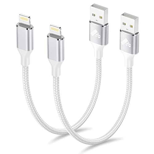 Short iPhone Charger 1ft 2Pack, Apple Certified 1 Foot iPhone Charger Cord Nylon Braided 12 Inch Short Cable Fast Charging Compatible with iPhone 13 12 11 Pro Max XR XS 8 7 6 Plus SE 2020