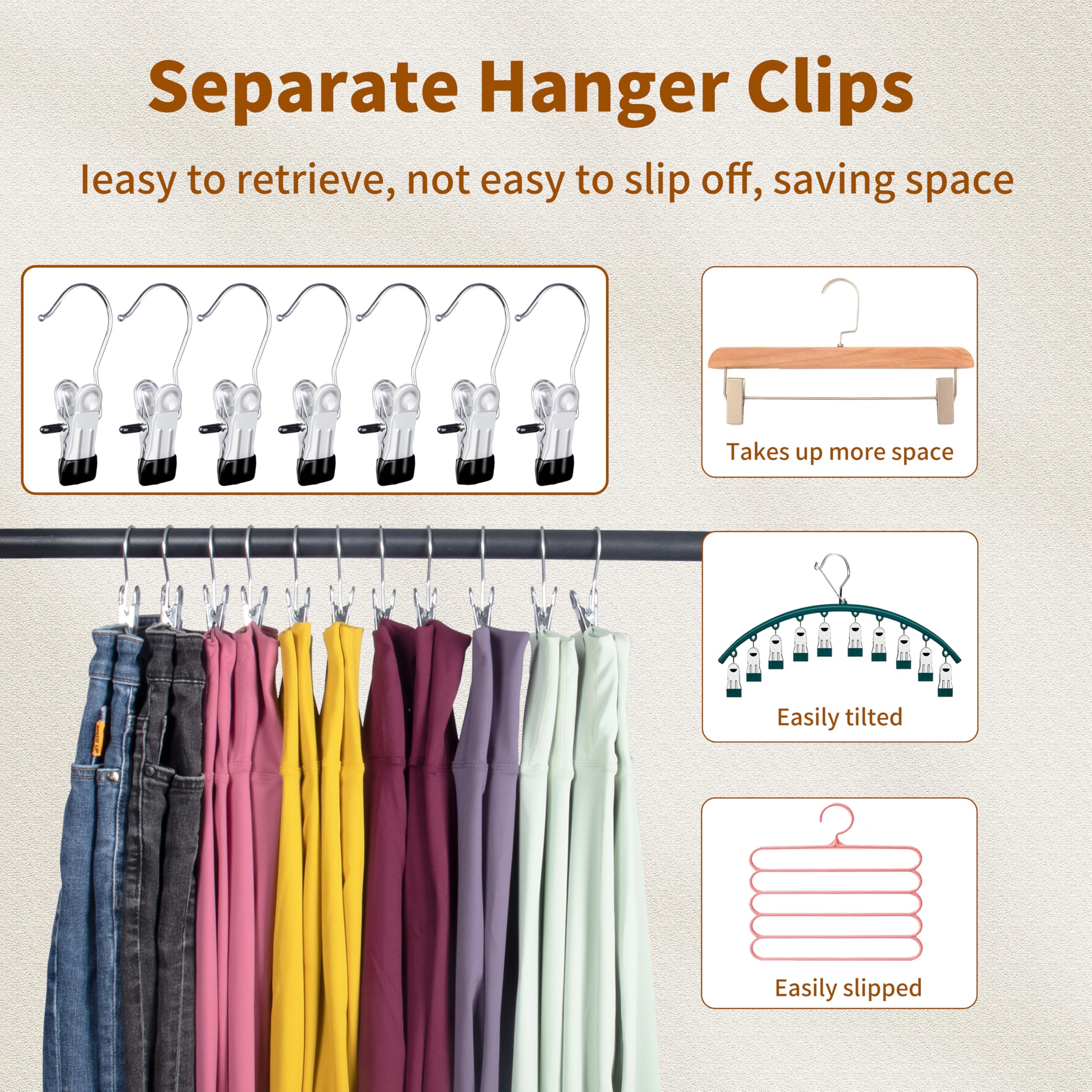 Legging Hangers for Closet Organizer,Shorts Hangers with Clips,Yoga Pants Hanger with Clips Space Saving,Closet Organizers and Storage Hanging,10 Pack Legging Organizer for Closet Hangers Space Saving