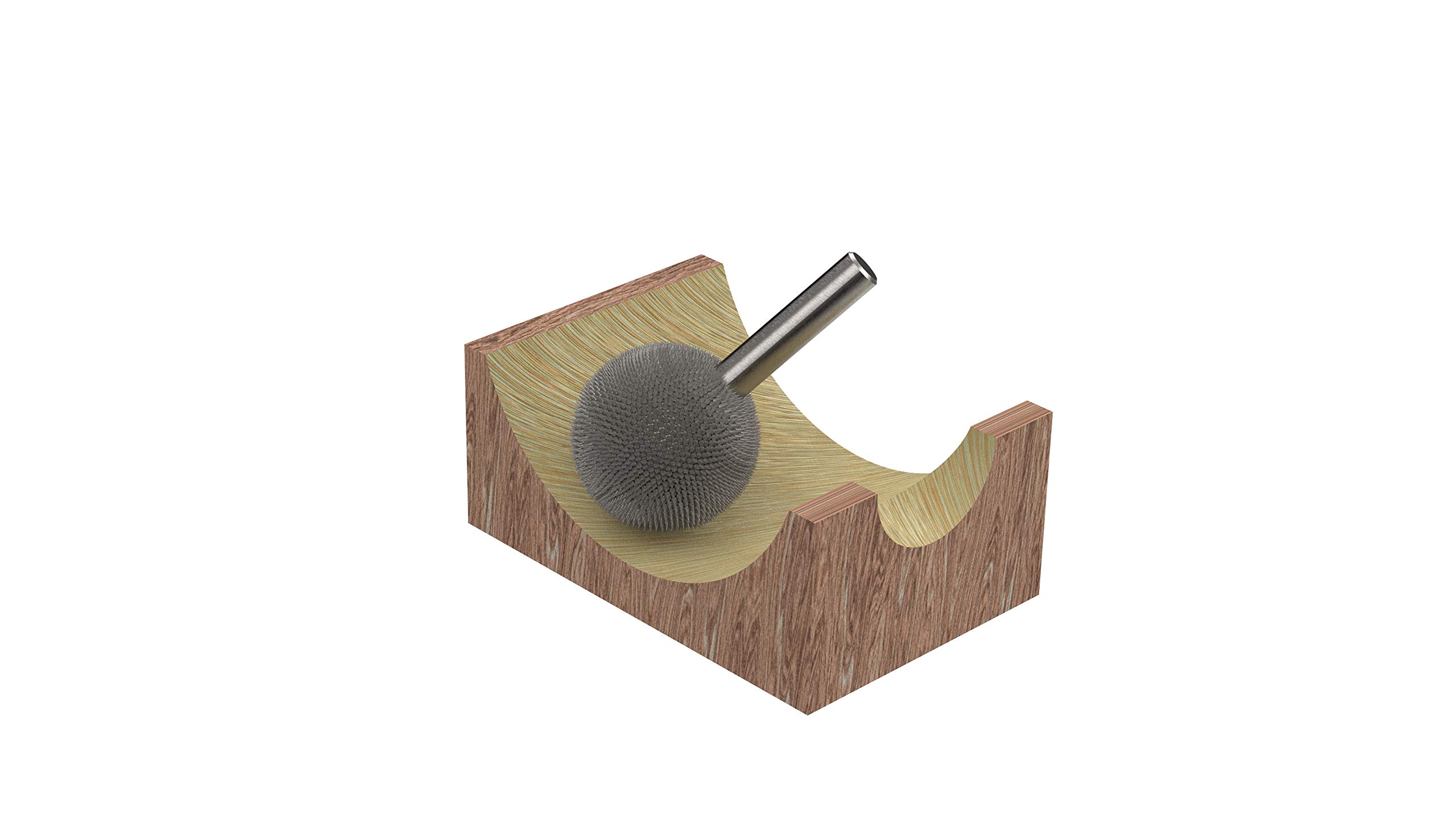 Kutzall Original Sphere Rotary Burr, 1⁄8" Shaft, Fine - Woodworking Attachment for Dremel, Foredom, DeWalt, Milwaukee Tools. Abrasive Tungsten Carbide Coating, 3⁄8" (9.5mm) Head Diameter, S-38-EG