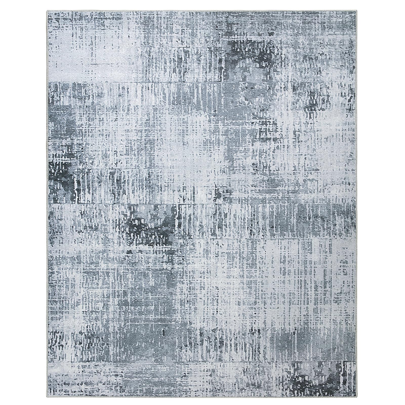 HOMBYS 10x14 ft Modern Abstract Area Rug for Living Room Bedroom, Large Non-Slip Boho Floor Carpet for Indoor Office Dining Room, Traditional Home Deco, Grey, Machine Washable