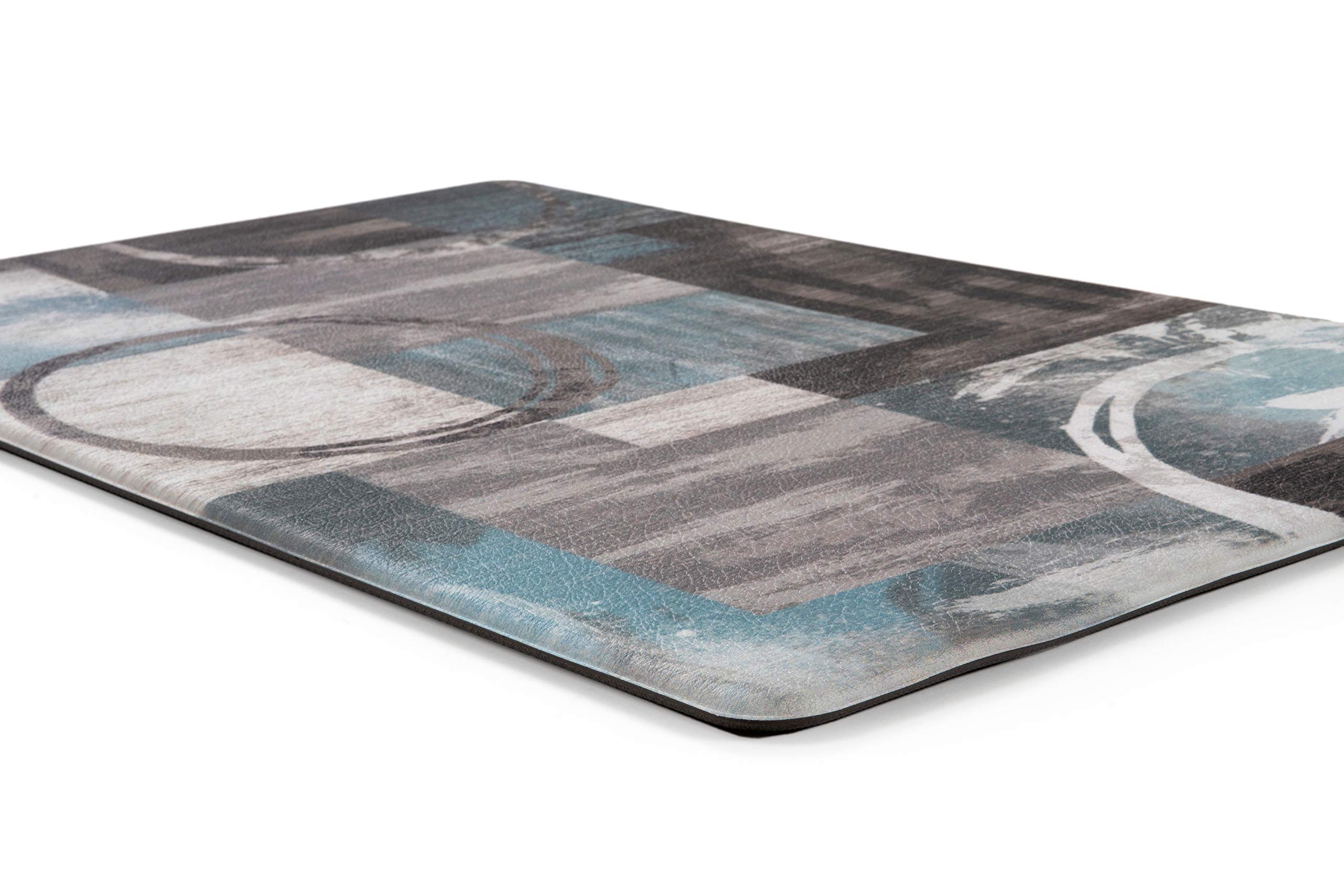 Rugshop Contemporary Abstract Circles Anti Fatigue Standing Mat 18" x 30" Gray