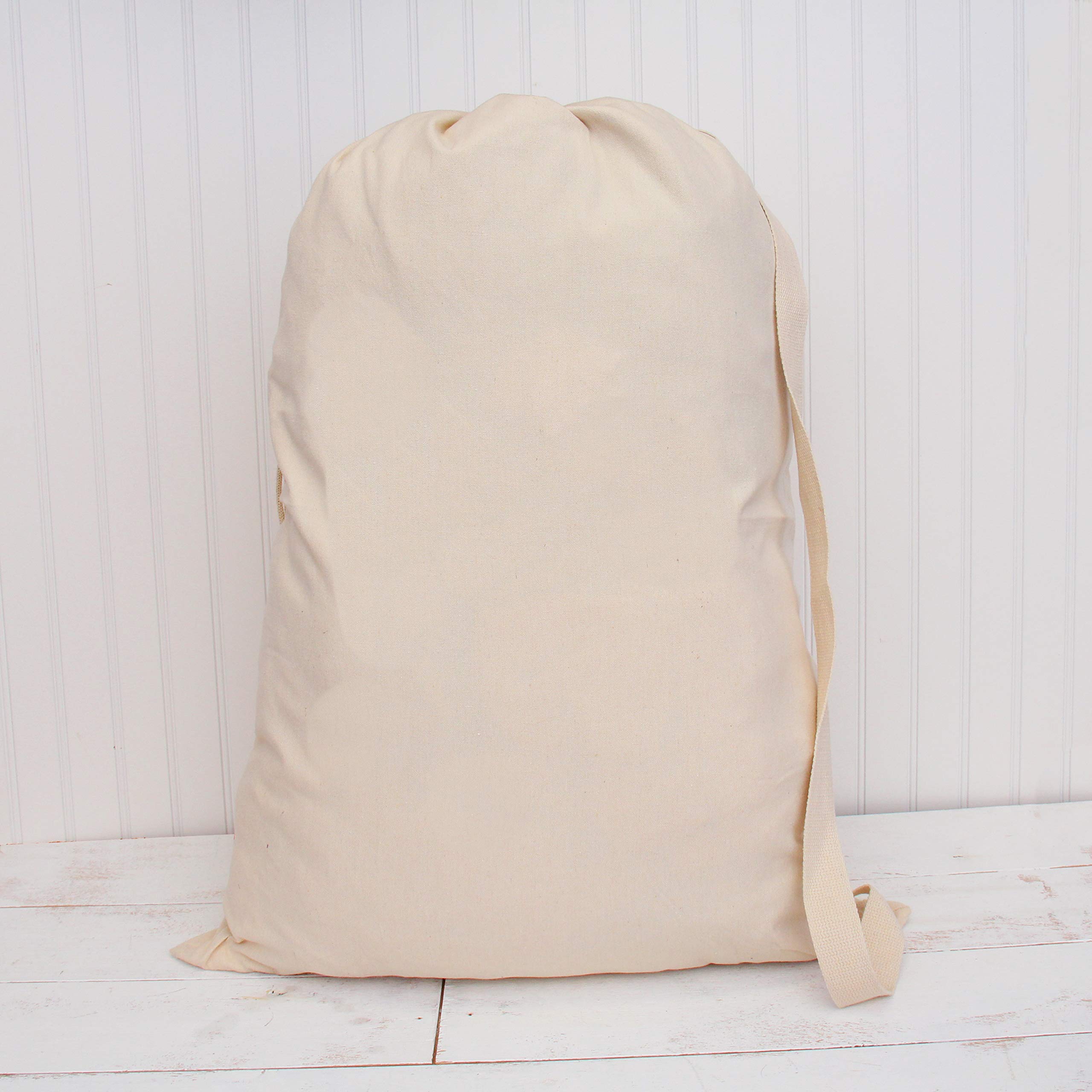 Personalized Laundry Bag Duffle Bag Jumbo Spacious 25โX35โ Drawstring 100% Sturdy Cotton Canvas with Strap for College Students Dorm Room Clothes Hamper Storage Washer | Personalized w/Pressed Vinyl
