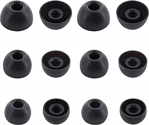 JNSA 12 PCS Silicone Ear Tips Ear Cushion Ear Gel Compatible with Beats Fit Pro Earbud Headphones, 3 Size 6 Pairs Eartips Replacement for Beats Fit Pro, Black (BFPSilicone6)