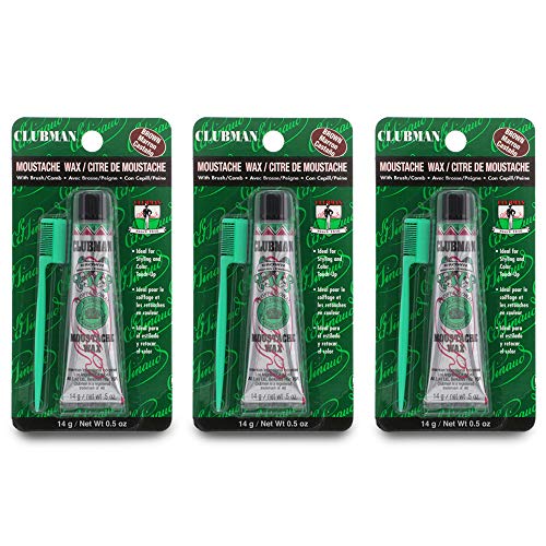 Clubman Moustache Wax Hang Pack Brown 0.5 oz x 3 packs