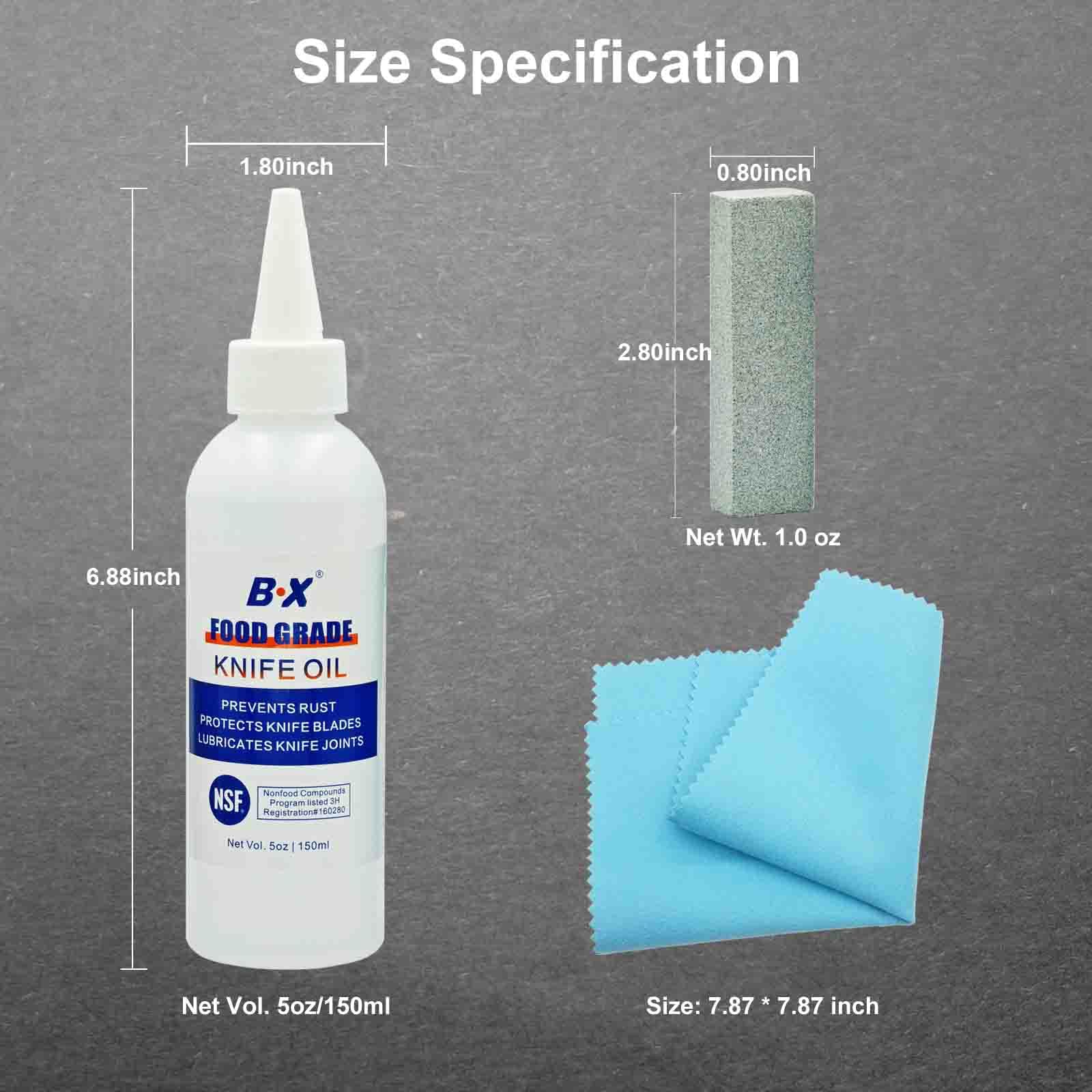LewisCare Food Grade Chefs Knife Oil 5oz Prevent Knife Blade Rust,Protection & Lubricant Knife Care Cleaning Set.