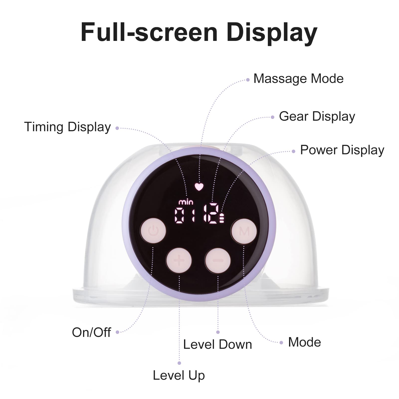 Hands Free Breast Pump, Mom's Rhythm Wearable Breast Pump Upgraded with Full-Screen Display, 3 Modes & 12 Levels Adjustable for Comfortable Pumping, Light & Silent, 27mm Range, Mixed Colors