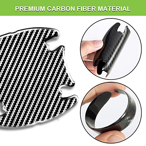 Spurtar 8pcs Car Door Handle Scratch Protector 3D Carbon Fiber Texture Paint Scratch Protector Sticker Car Door Handle Cover Non-Marking Door Cup Protection Universal for Automotive SUV Trunk (Black)