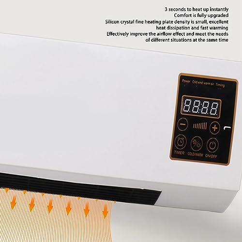Sorandy Wall Air Conditioner, Mini Electric Heating Machine, Electric Air Conditioner with Remote Control Dual Use Cooling and Heating for Bedroom Bathroom Living Room, US Plug 110V
