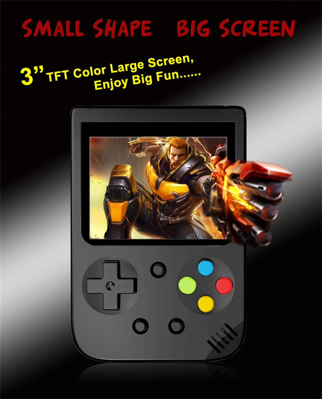 Handheld Game Console for Kids Adults, 3.0" Screen 500 Classic Retro Video Games for Birthday Gift, Support 2 Player and Play on TV