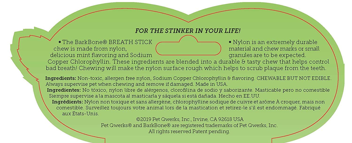 Pet Qwerks 2 Pack of Barkbone Breath Chew Stick Dog Toys, Medium, for Aggressive Chewers, Made in USA2