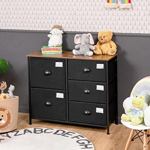 n/a 5 Drawer Dresser Fabric Storage Tower Unit for Bedroom Hallway Closets