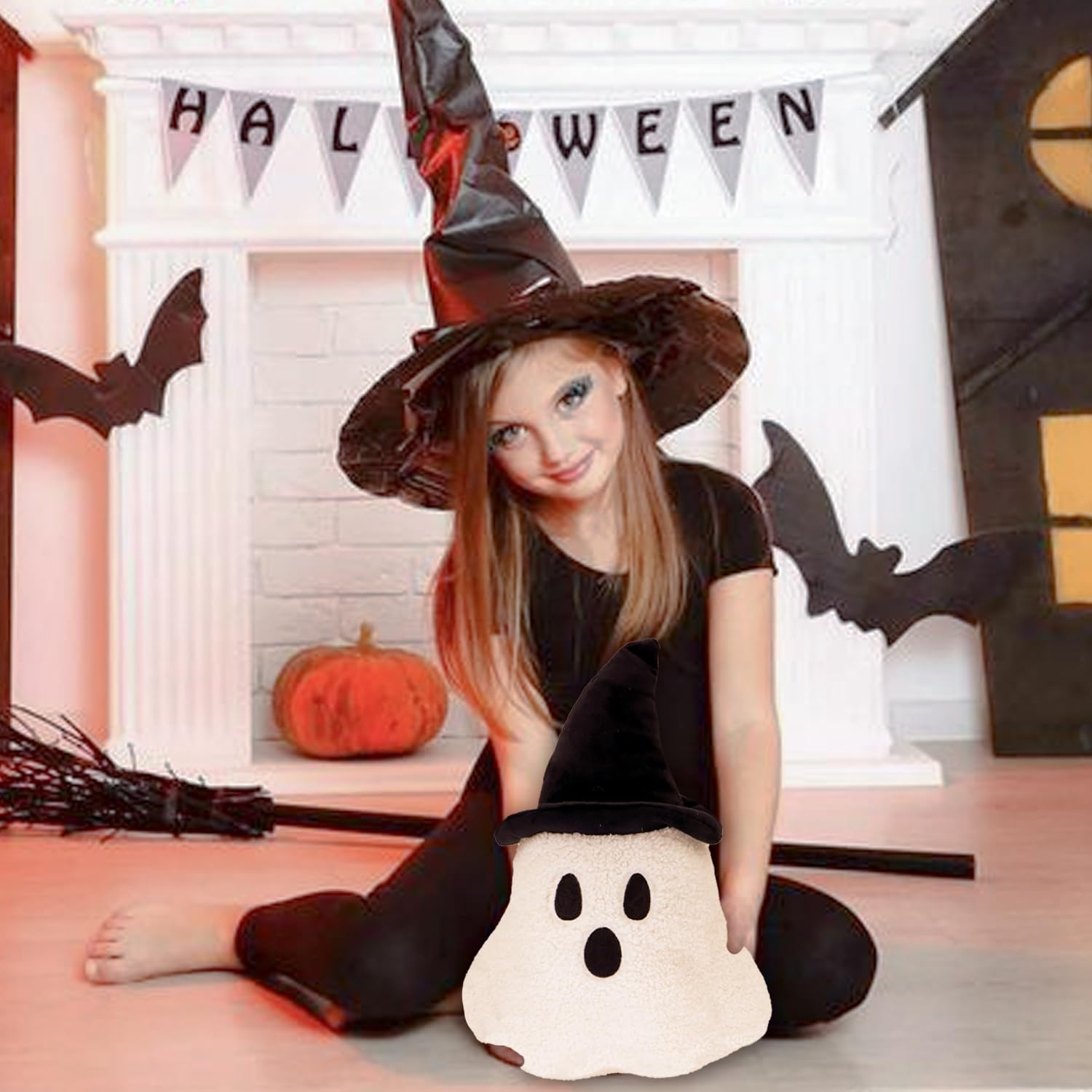 LXSLFY 2024 New Halloween Ghost Plush β Adorable Soft Ghost Pillows, Perfect for Spooky and Decorations, Ideal for Cozy Home and Party Decoration