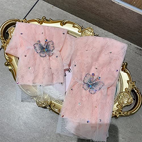 Handmade Three-Dimensional Butterfly Double Lace Printing Fairy Sleeves Driving Daily Bottoming Sleeves (Color : B, Size : One Size)