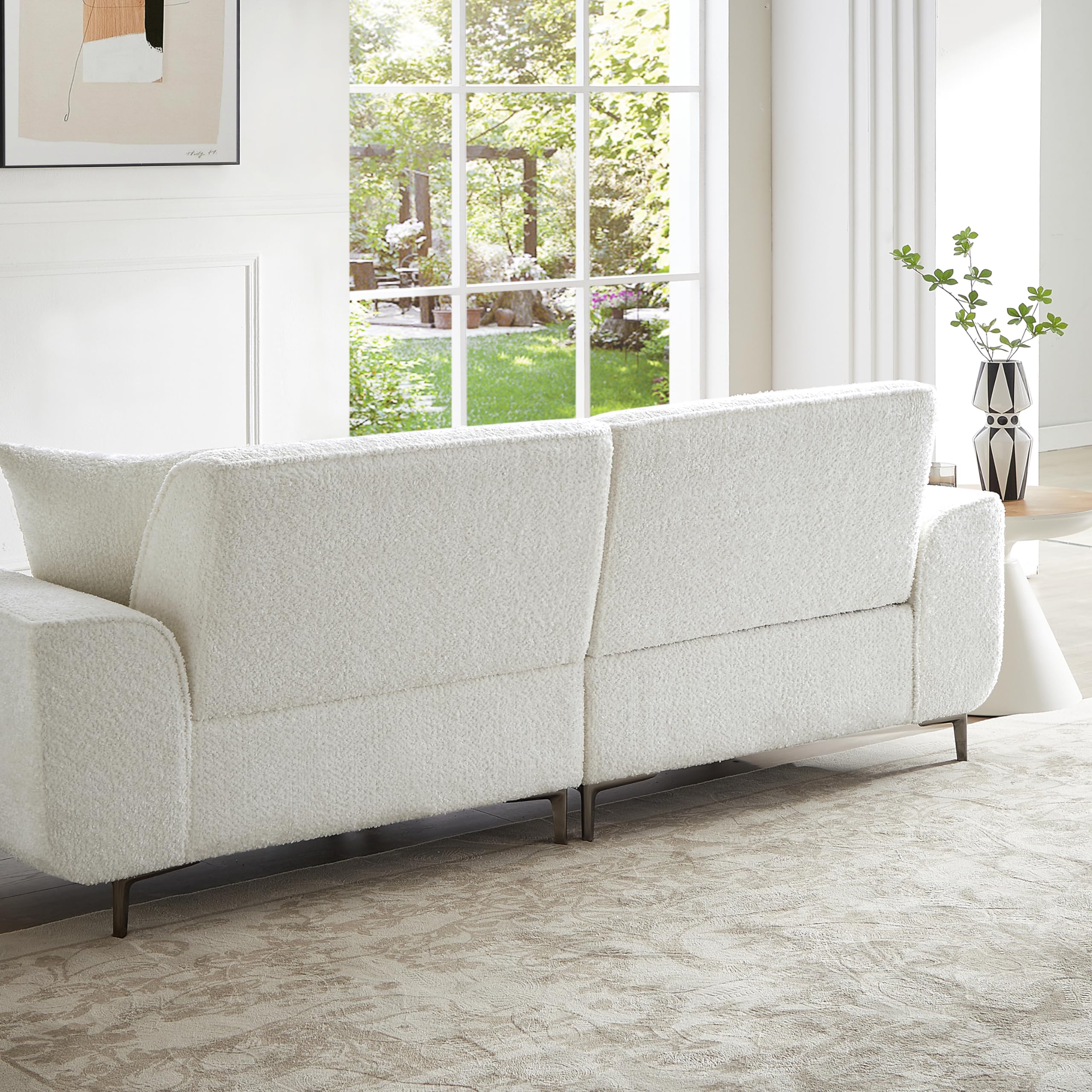 FREEHOMAE 80" Sofa Couch,Small Modern Loveseat,Love Seat with 2 Seater,Lamb Wool Loveseat Sofa,Small Couch for Living Room,Bedroom,Office and Small Space(White)