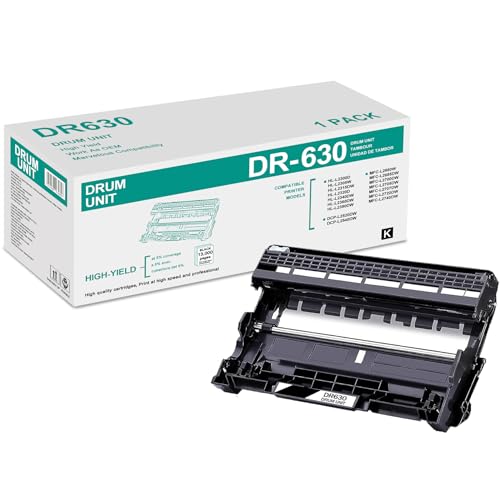 DR630 DR 630 Drum Unit: Compatible DR-630 Drum Replacement for Brother HL-L2380DW HL-L2300D HL-L2340DW MFC-L2740DW MFC-L2700DW MFC-L2720DW DCP-L2540DW Printer(Black, 1 Pack)
