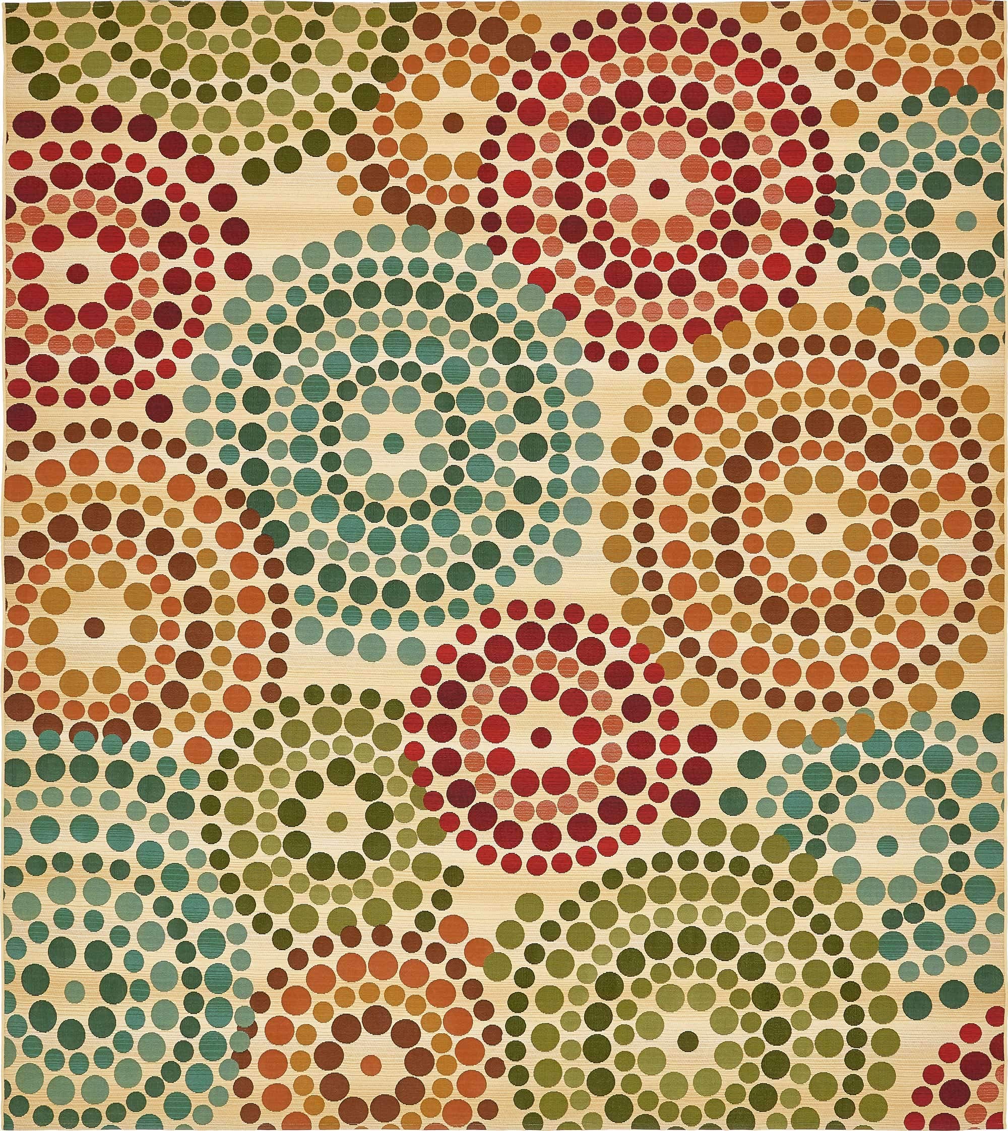 Unique Loom Outdoor Modern Collection Area Rug - Spark (10' x 12' 2" Rectangle, Beige/ Burgundy)
