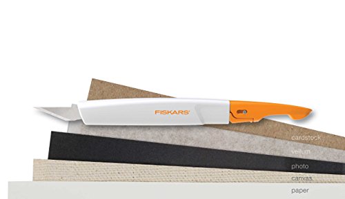 Fiskars Premium Precision Art Knife - N°11 Blade, Precision Handicraft Knife/Blade, Total Length: 15.5 cm, Incl. 1 Blade No. 11, Quality Steel/Plastic, White/Orange, 1024386