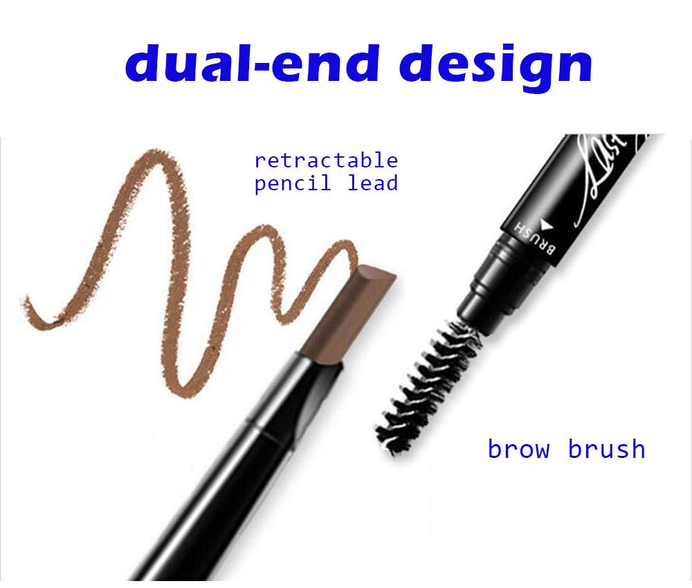Eyebrow Pencil Set - 5 Colors Dual ended Definition Eye Brow Crayon Liner Pencils with Integrated Brush Eyes Makeup for Women