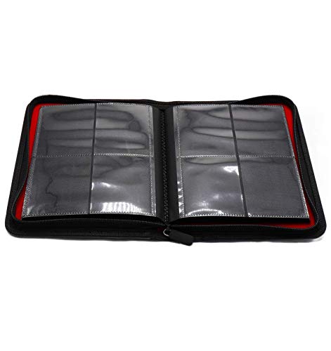Dex Protection Padded Zipper Binder 4 | 160 Card Storage Capacity | 20 Side Loading Paged Included 4 Card Layout | Zipper Closure | Smooth Matte Padded Finish | Velvet Lined Interior