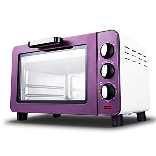 Compact Toaster Oven Cooker for Bread, Bagels, Cookies, Pizza, Paninis More with Baking Tray, Rack + Auto Shut Off Feature (Purple) (Purple)