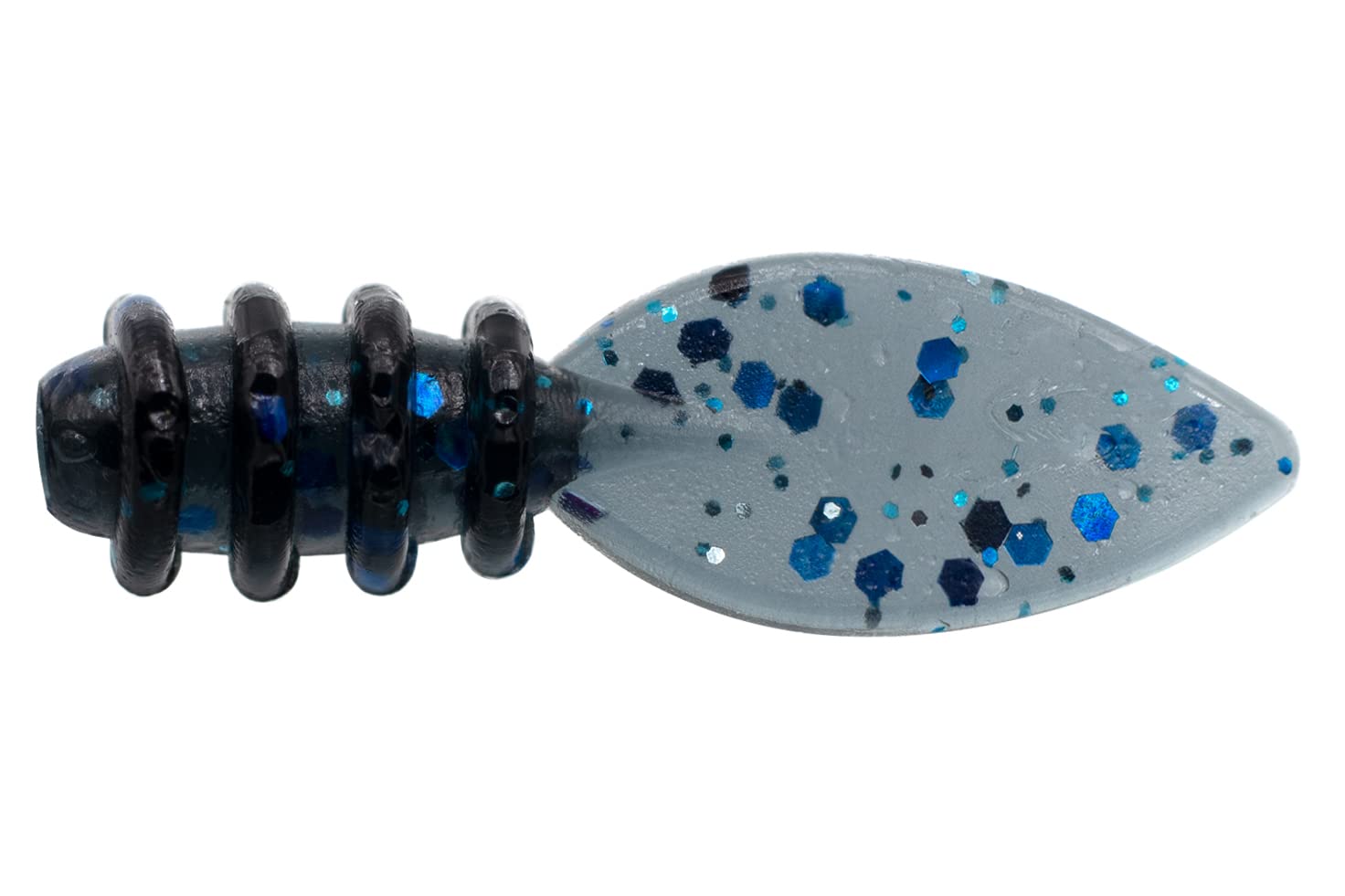 Eurotackle Micro Finesse Leech 0.75 inch Ice Fishing Micro Soft Plastic Lure (Black)