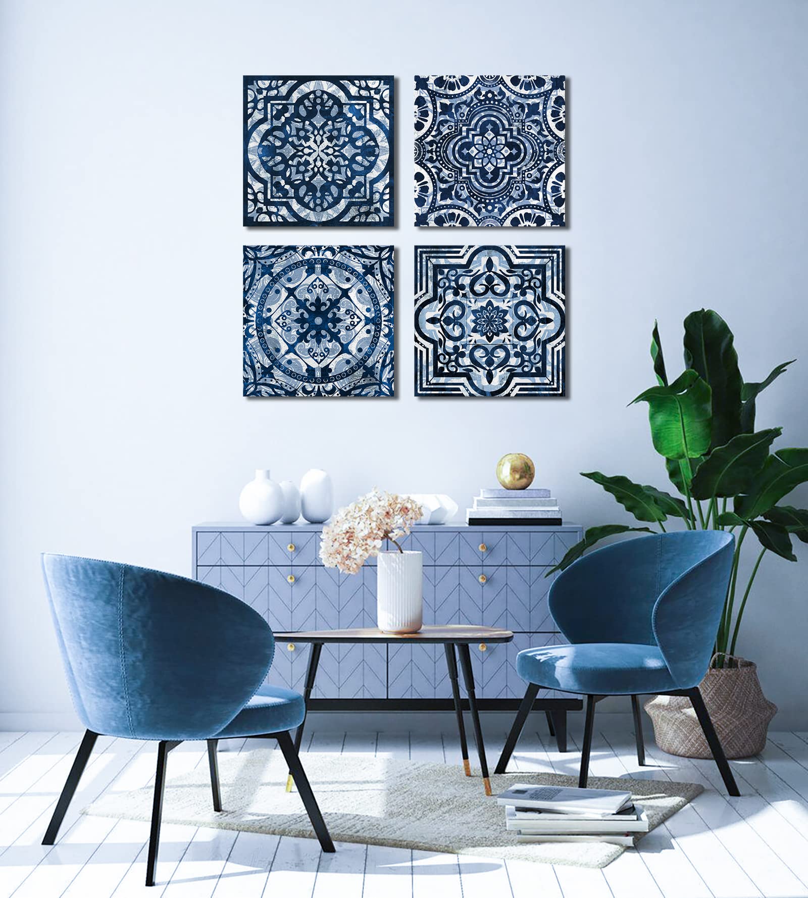 KLAKLA Navy Blue Wall Art - Sturdy Wood Frame Craftsmanship - Versatile Installation for Stylish Decor & Explore Captivating Navy Blue Wall Decor and Canvas Art