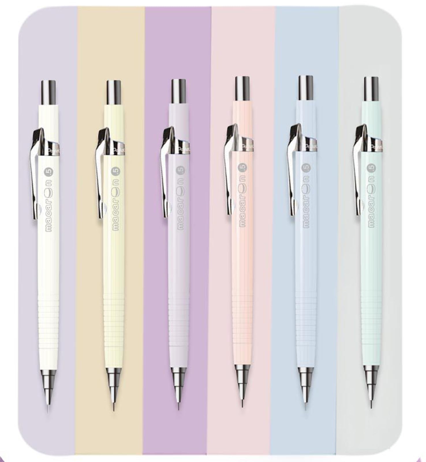 COLNK Mechanical Pencil Set, 6PCS Pastel Art Mechanical Pencils for Drawing& Sketching, Cute 0.5mm Pencils Mechanical for Girls Women Students