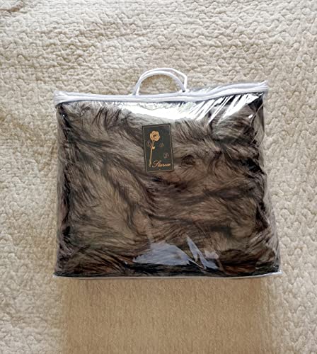 Starose Luxurious Faux Fur Throw Fake Wolf Fur Throw Blanket Couch Throw Bedspread Comforter Large Size (Brown, King)