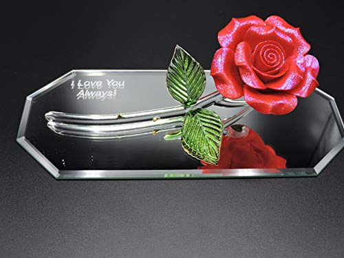 Handmade Glass & Porcelain - Red Rose