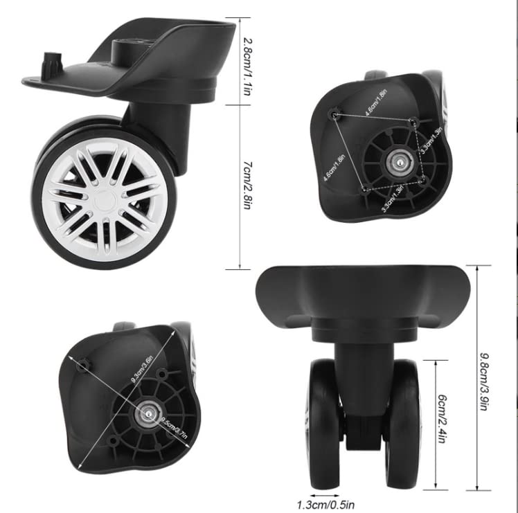 Drawbar Box Wheel,Mute Double Row Large Suitcase Wheel Wear Resistant Luggage Replacement Accessory