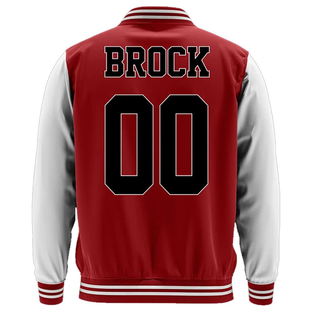 Colby Brock Red Varsity Jacket Baseball Uniform XPLR Sam and Colby Sweatshirt 2022 New Couple Clothes (JY8845A01,XL)