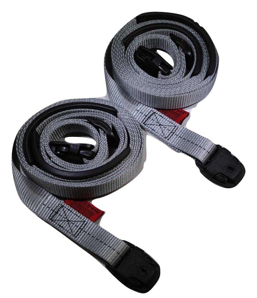Hot Tub Spa Cover (2) Straps w/ (4) Locks & Keys - 12 feet, Adjustable, Kit w/Screws (Grey) Made in USA