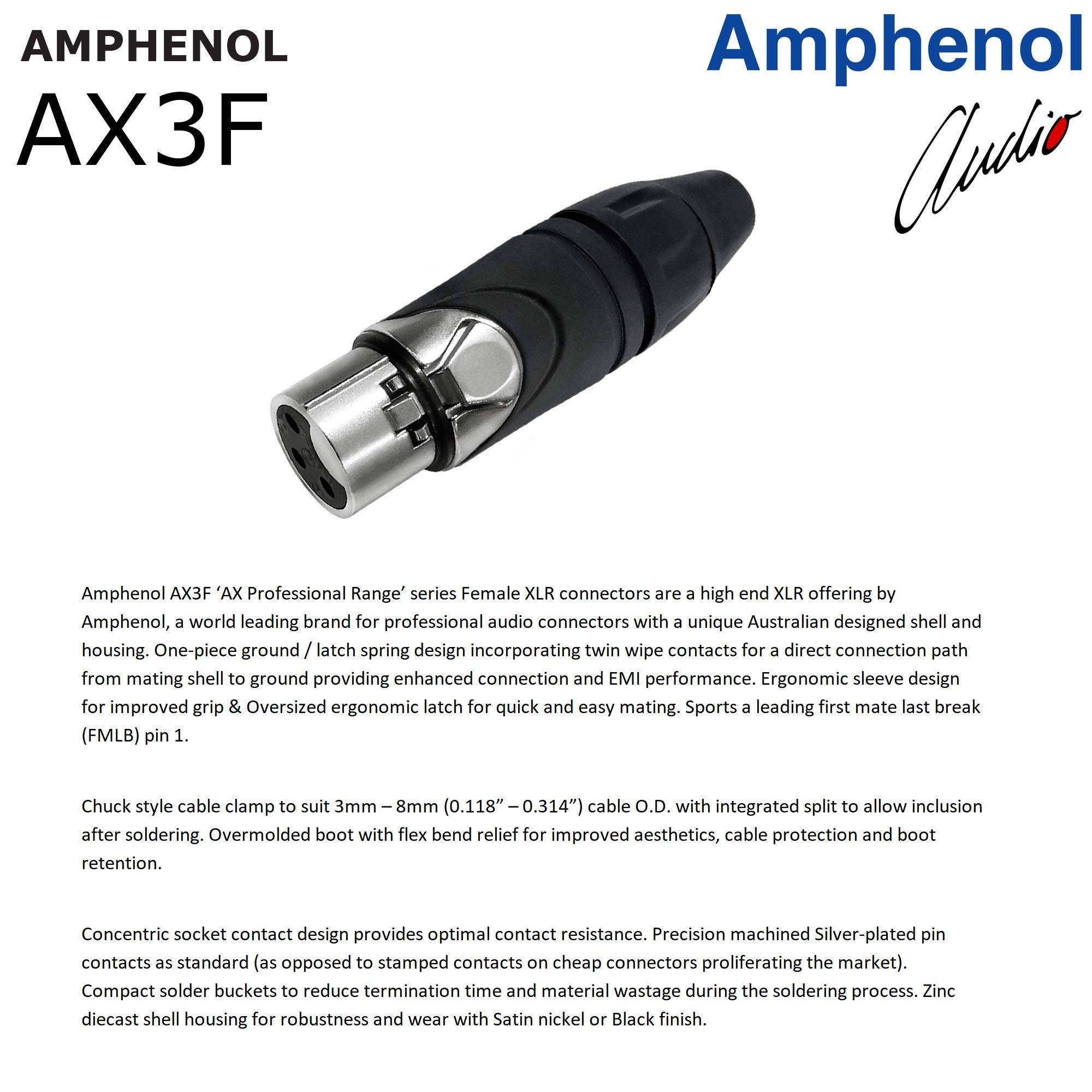 WORLDS BEST CABLES 4 Foot - Canare L-4E6S, Star Quad Balanced Male to Female Microphone Cables with Amphenol AX3M & AX3F Silver XLR Connectors - Custom Made