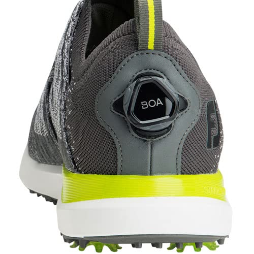 FootJoy Men's Hyperflex Boa Golf Shoes - Previous Season Style Grey/Green Wide 12