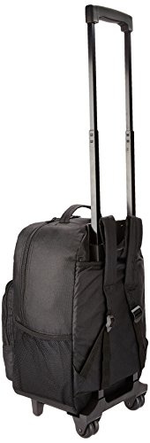 Rockland Double Handle Rolling Backpack, Black, 17-Inch