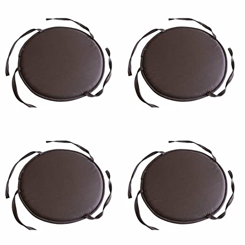 Indoor Outdoor Chair Cushions Set of 4/2, Round Chair Cushions with Ties,Round Chair Pads for Dining Chairs,Round Seat Cushion,Garden Bistro Chair Cushions Set for Furniture (4PCS D, One Size)