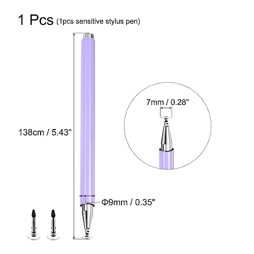 MECCANIXITY Stylus Pens for Touch Screens Magnetic 2 Fine Point Disc Universal Capacitive Pen Sensitivity for All Capacitive Touch Screen, Purple