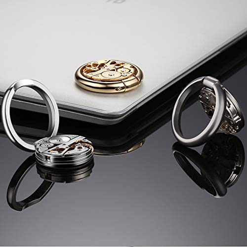 Mechanical Phone Ring Holder,Phone Holder Grip Ring Stand,Adjustable Kickstand,Finger Ring Stand 360°Rotation Metal Phone Ring Grip Kickstand Compatible with All Smartphone (Gold)