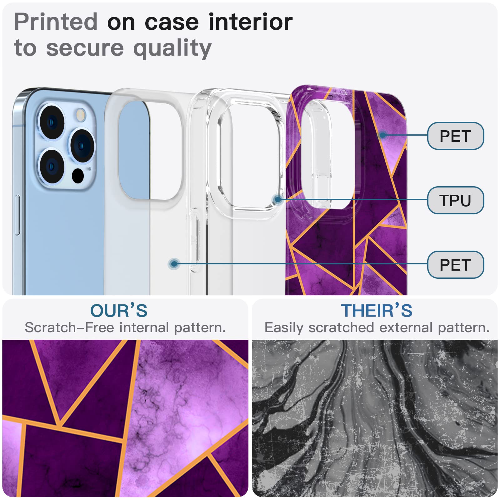Compatible with iPhone 13 Pro Max Case Flowers Clear Floral Pattern [Shock-Absorption] Ultra Thin Protective Hard Back with Soft Silicone Bumper Shockproof Cover Case for iPhone 13 Pro Max 6.7”-14