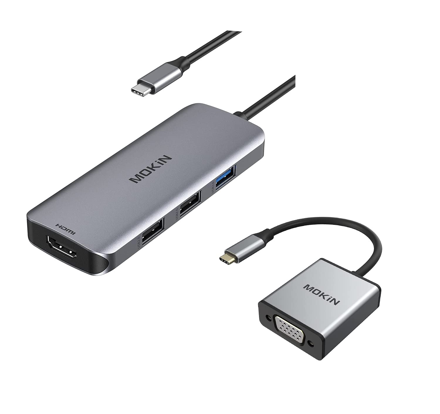 Docking Station USB C to Dual HDMI Adapter, USB C Hub Dual HDMI Monitors for Windows,USB C Adapter with Dual HDMI,3 USB Port,PD Compatible for Dell XPS 13/15, Lenovo Yoga,etc