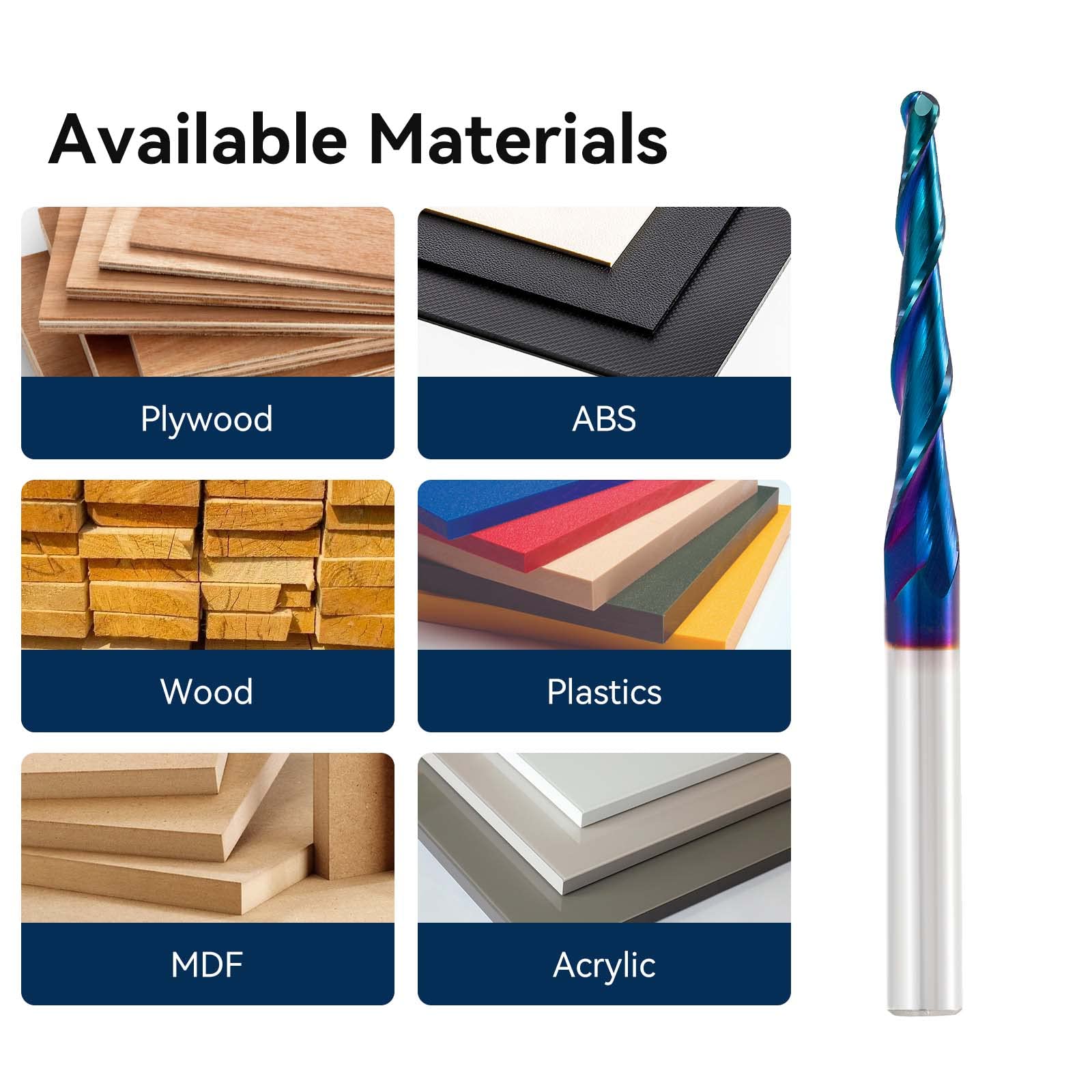 CNC Router Bits Spiral Tapered Ball-Mill 2D & 3D Carving Bits, 2.4 Deg Tapered Angle Ball Tip R1.5, 1/4"Shank 3"OVL for Wood Carving Engraving